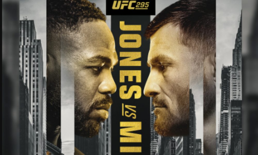 Sem Poatan, pôster oficial do UFC 295 foca na disputa Jones vs Miocic ...
