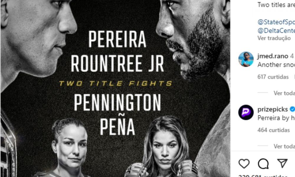 Pôster do UFC 307 destaca disputa entre Alex Poatan e Khalil Rountree ...